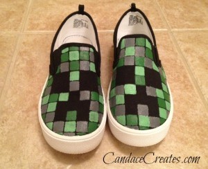 DIY Minecraft Shoes | Candace Playforth